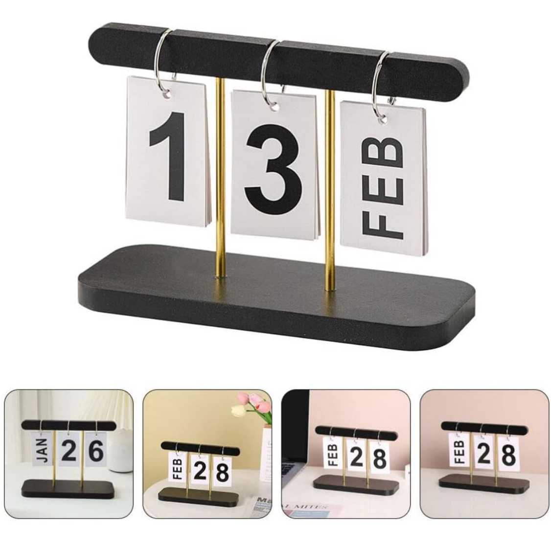 Wooden Calendar Vintage Standing Flip Calendar Desktop Decoration ...